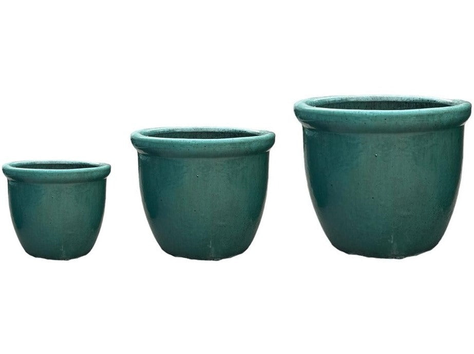 Tall Green Rim Pot D29xH22 — The Garden Concept